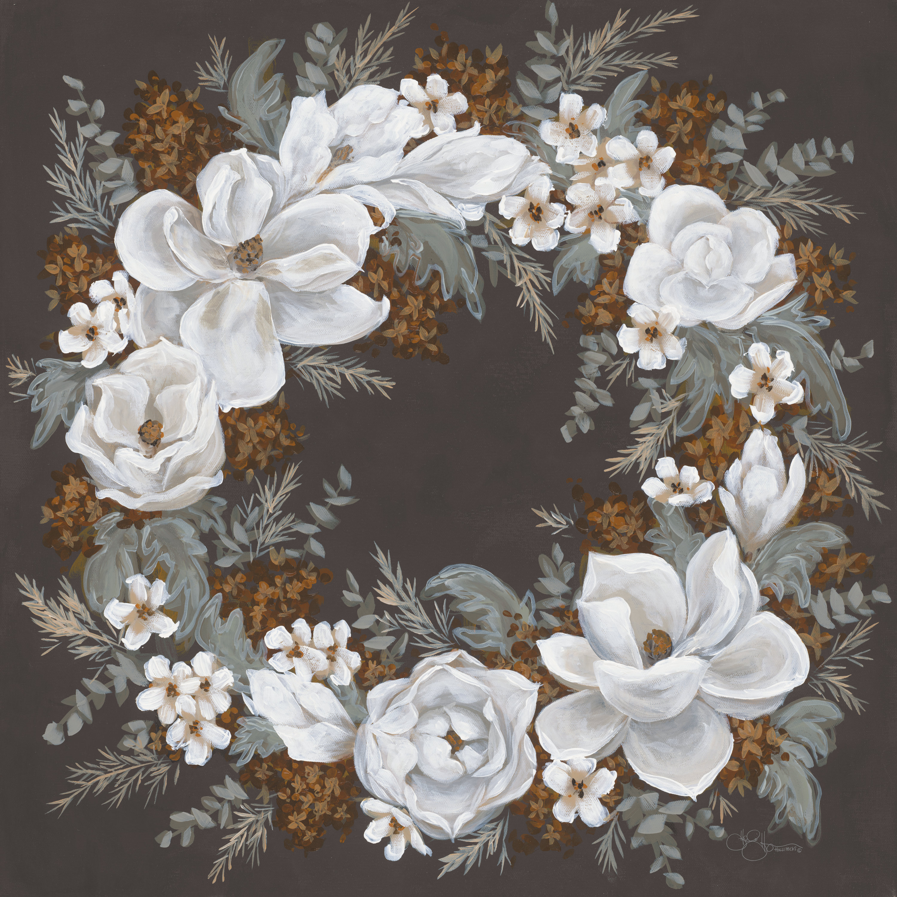 Winston Porter Jaki Magnolia Wreath by Hollihocks Art | Wayfair