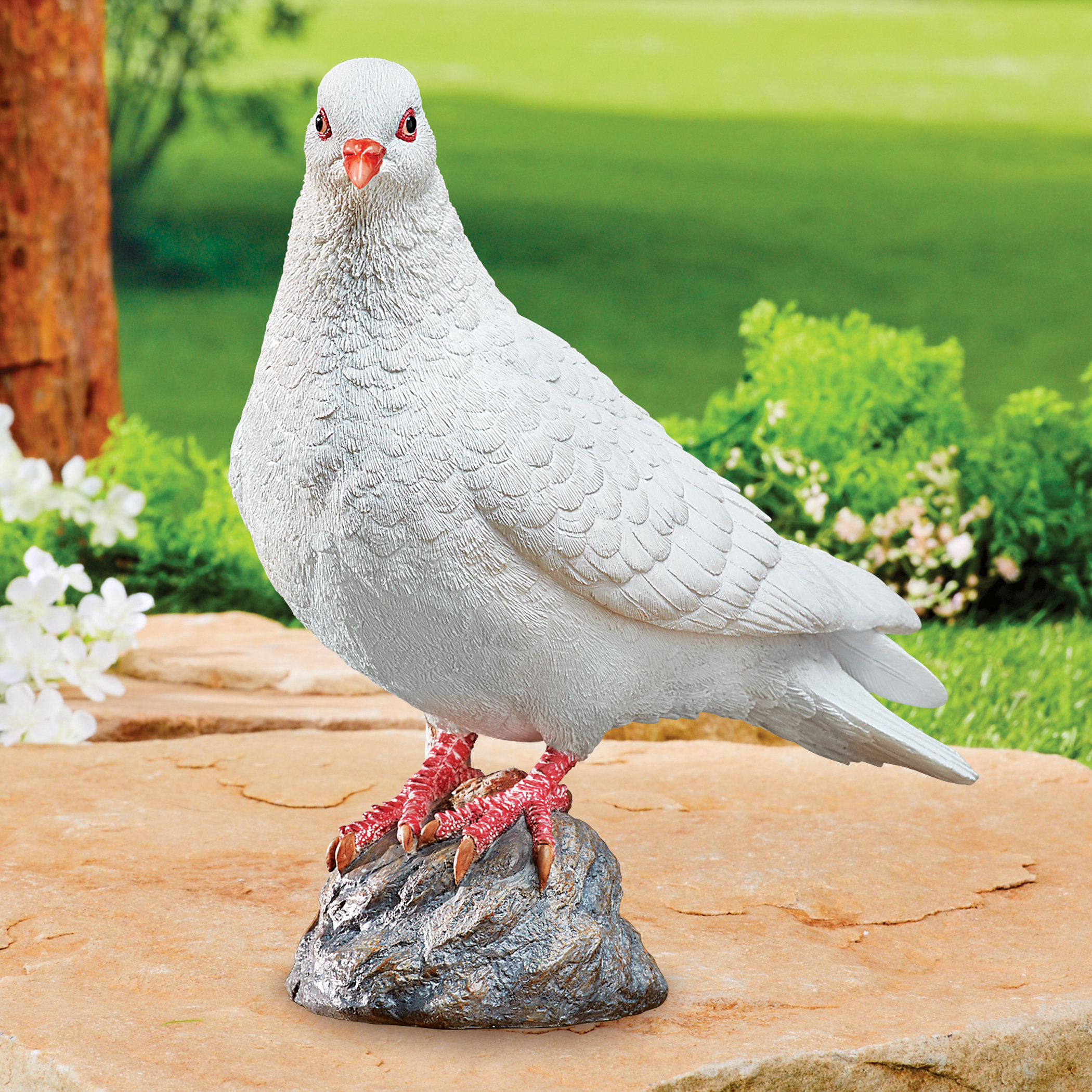 Winston Porter Hand-Painted Peace Pigeon Outdoor Decorative Garden ...