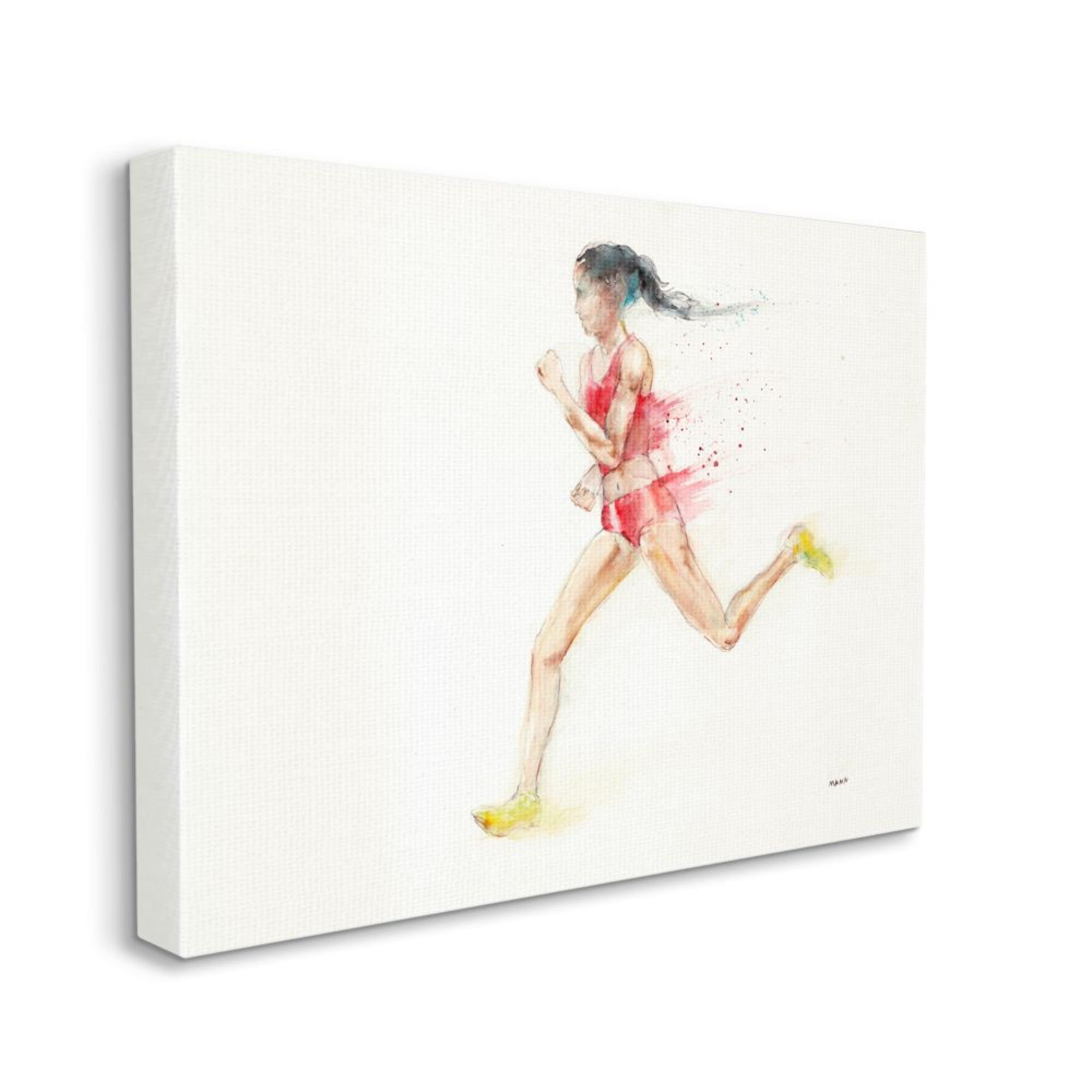 Ebern Designs Watercolor Athlete Female Track Runner Pose - Painting ...