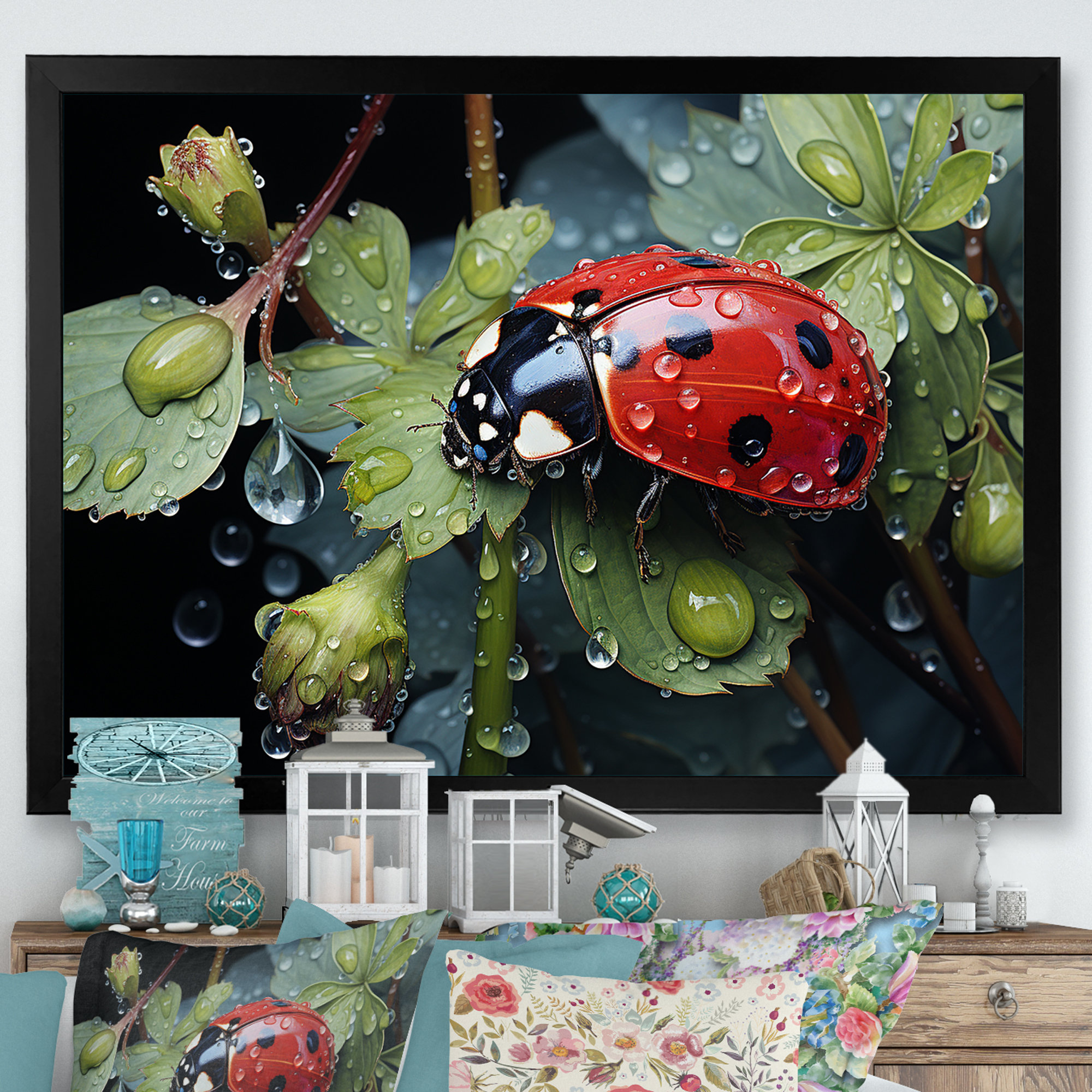 August Grove Rainy Ladybugs Lullaby - Ladybug Canvas Prints - Wayfair ...
