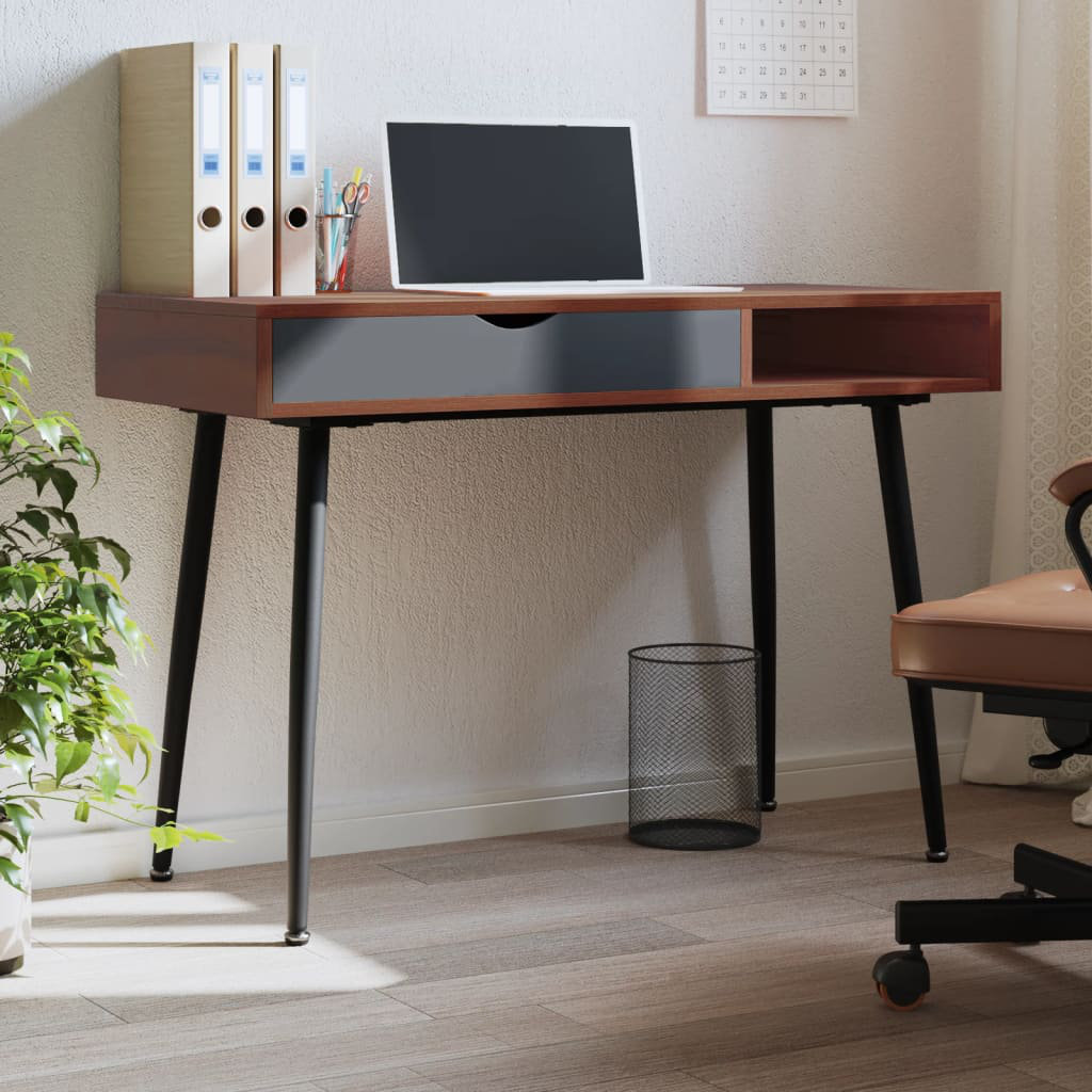 vidaXL Computer Desk Brown Engineered wood Medium Computer Desk | Wayfair