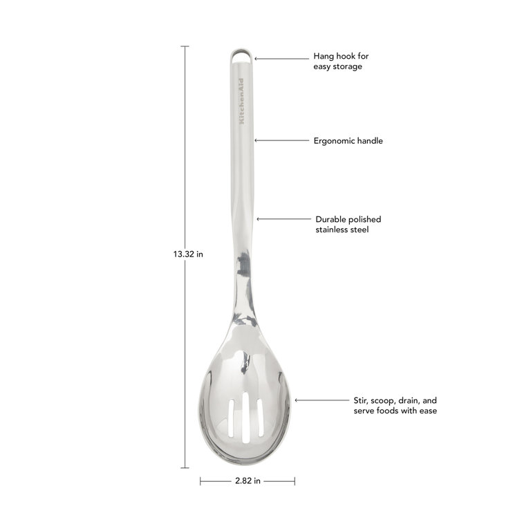 KitchenAid® Premium Slotted Spoon with Hang Hook, 13.3-Inch, Stainless ...