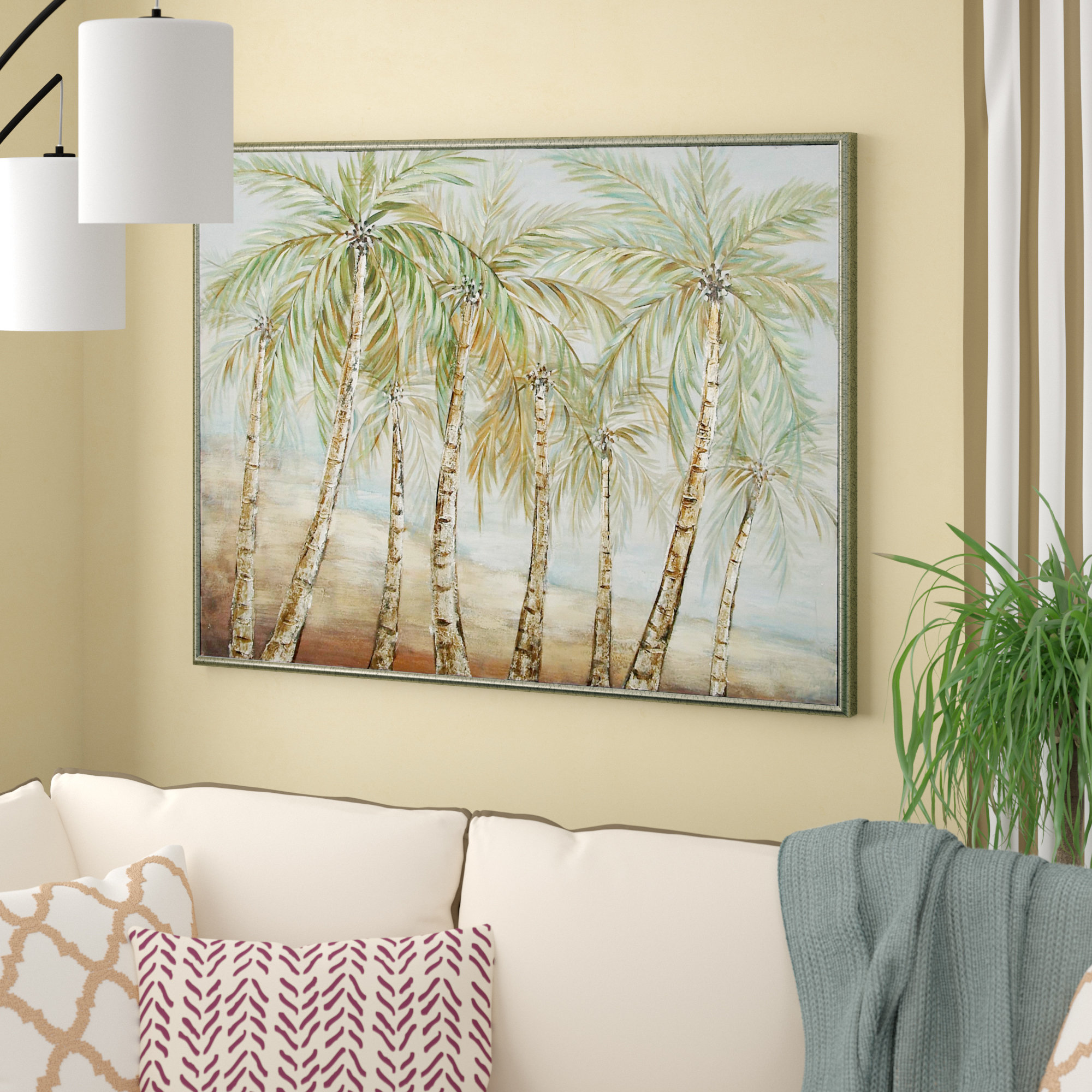 Alcott Hill® Coastal Coconut Trees by the Beach - Picture Frame Print ...