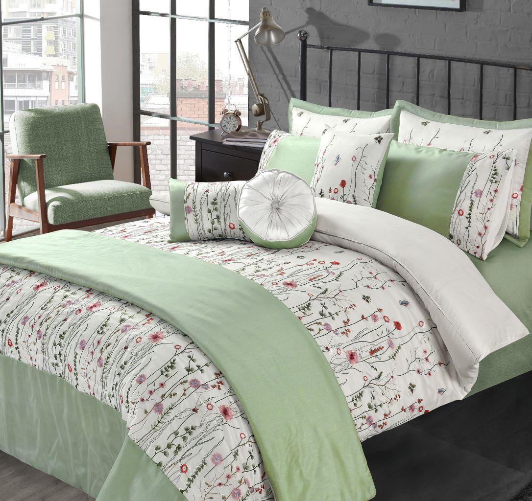 Lily Manor Arabella Green Duvet Cover Set Super Bedding Set | Wayfair.co.uk