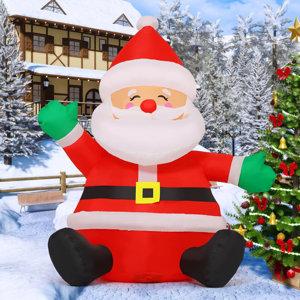 GOOSH Christmas Inflatable 5FT Sitting Santa Clause Christmas ...