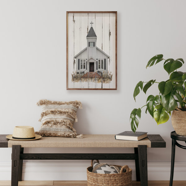 Trinx " Church Print Whitewash " | Wayfair