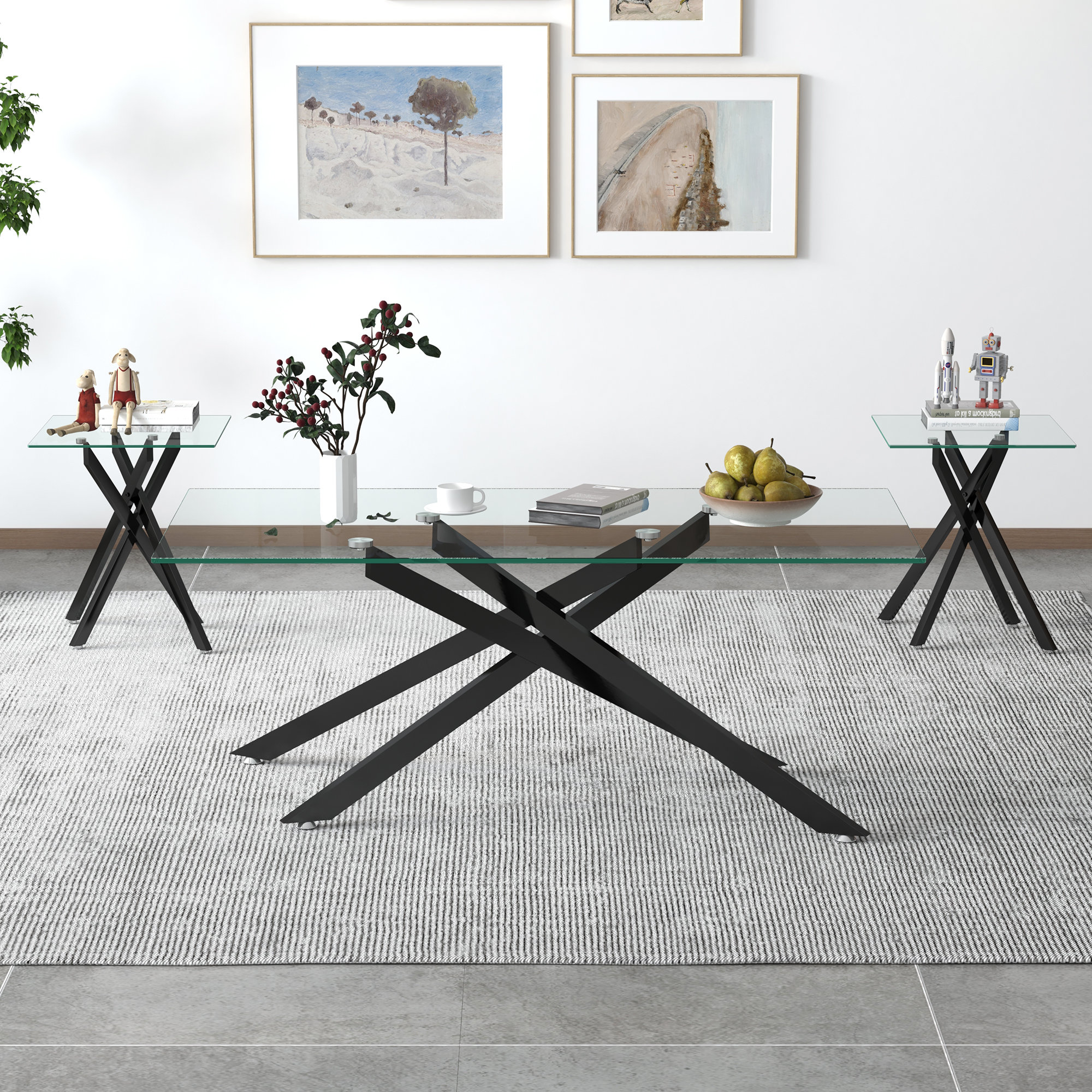 Mercer41 Skyy 3 - Piece Living Room Table Set Including 1 Coffee Table ...