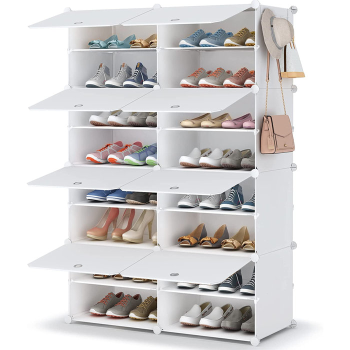 Rebrilliant 24 Pair Stackable Shoe Storage Cabinet | Wayfair