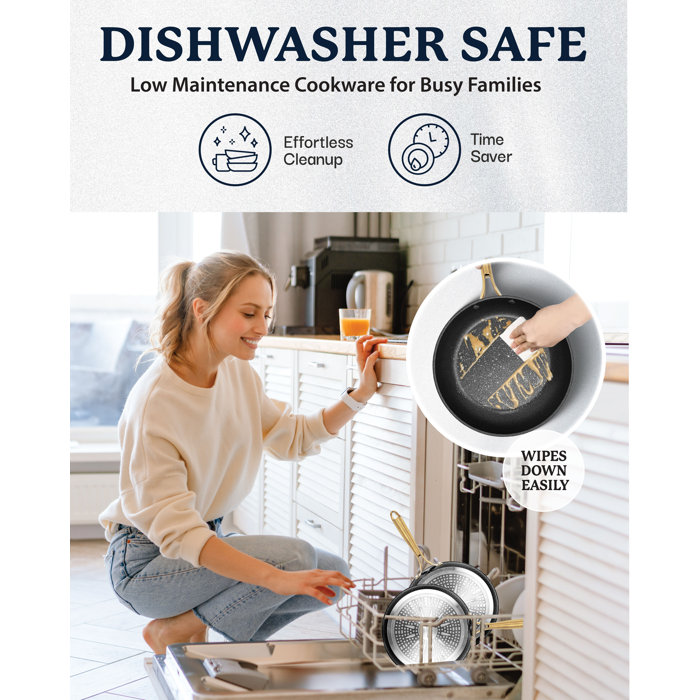 Granitestone Charleston Collection Hammered Black 15 Piece Nonstick ...