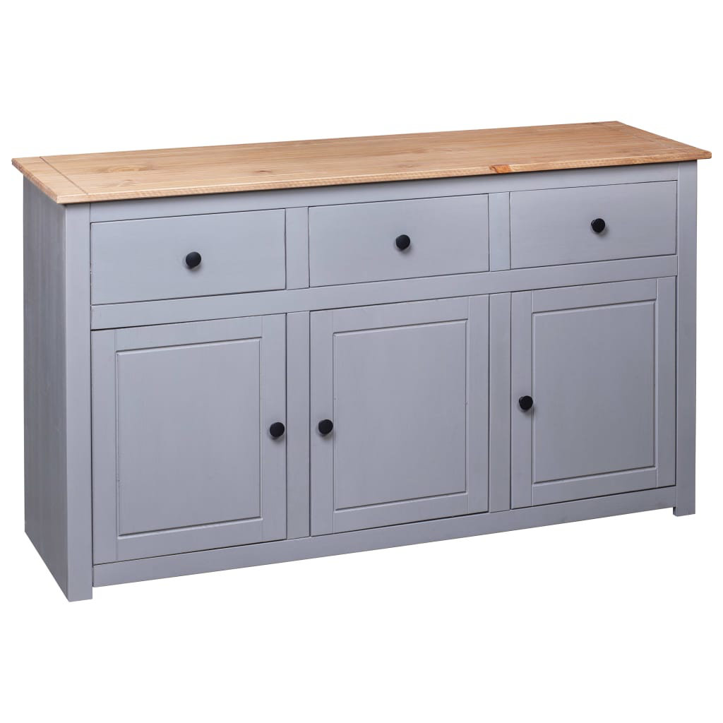 Brambly Cottage Panama Range Grey Solid Pinewood Sideboard - 135X40x80 ...