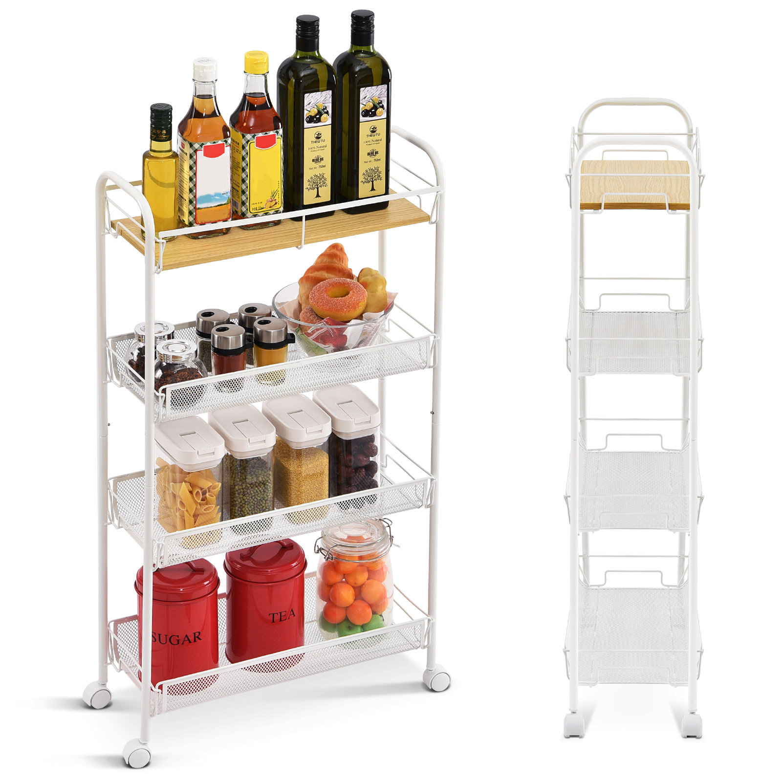 KINGRACK Metal Rolling Cart Utility Cart with Wheels & Reviews | Wayfair