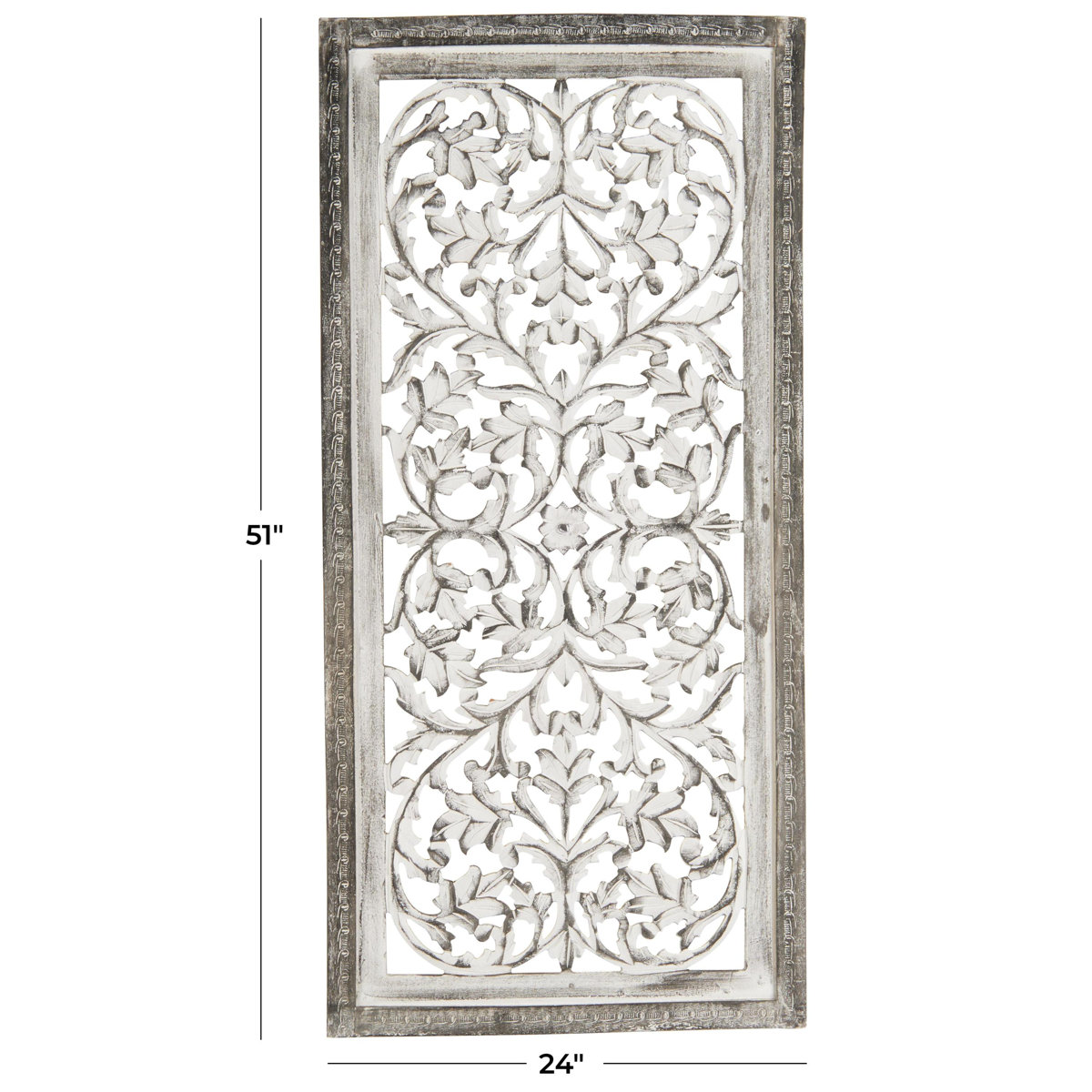 Ophelia & Co. Mango Wood Handmade Intricately Carved Arabesque Floral ...