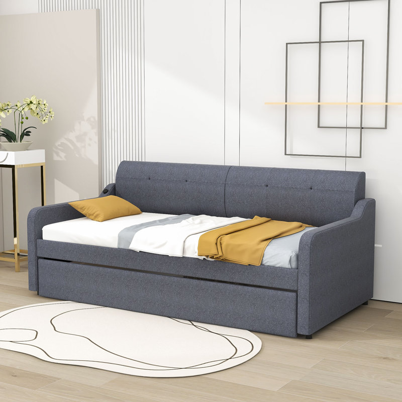 Winston Porter Jamorion Upholstered Daybed with Trundle | Wayfair