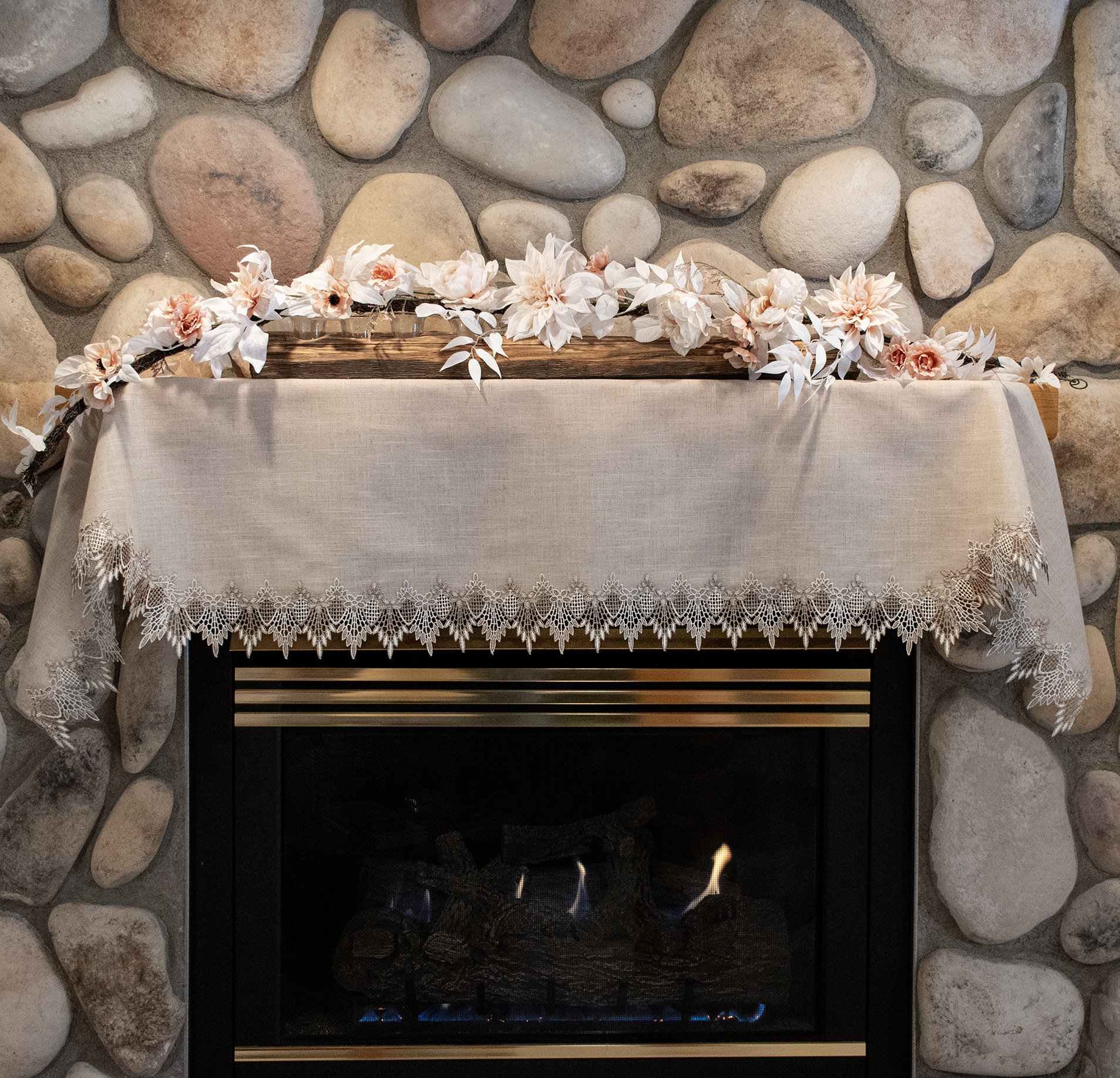 House of Hampton Blough Neutral Earth Tones Mantel Scarf, Large Window ...