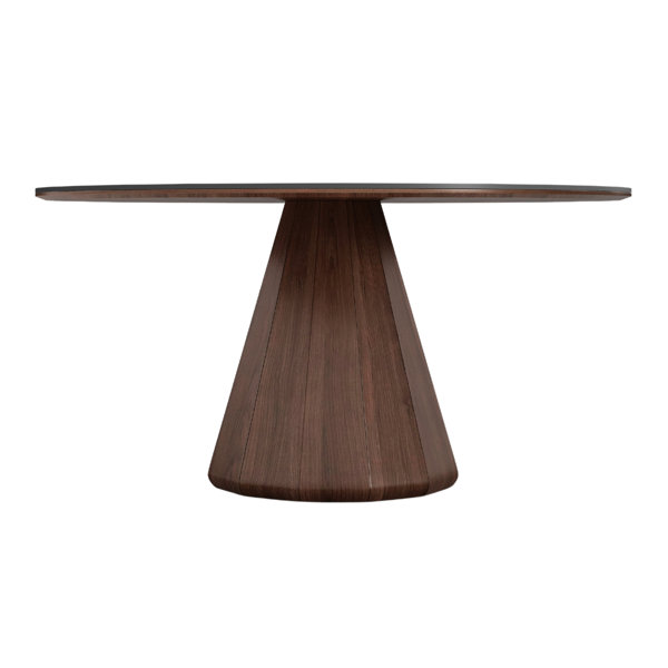 George Oliver Shera Round Dining Table With Walnut Base And Grey ...