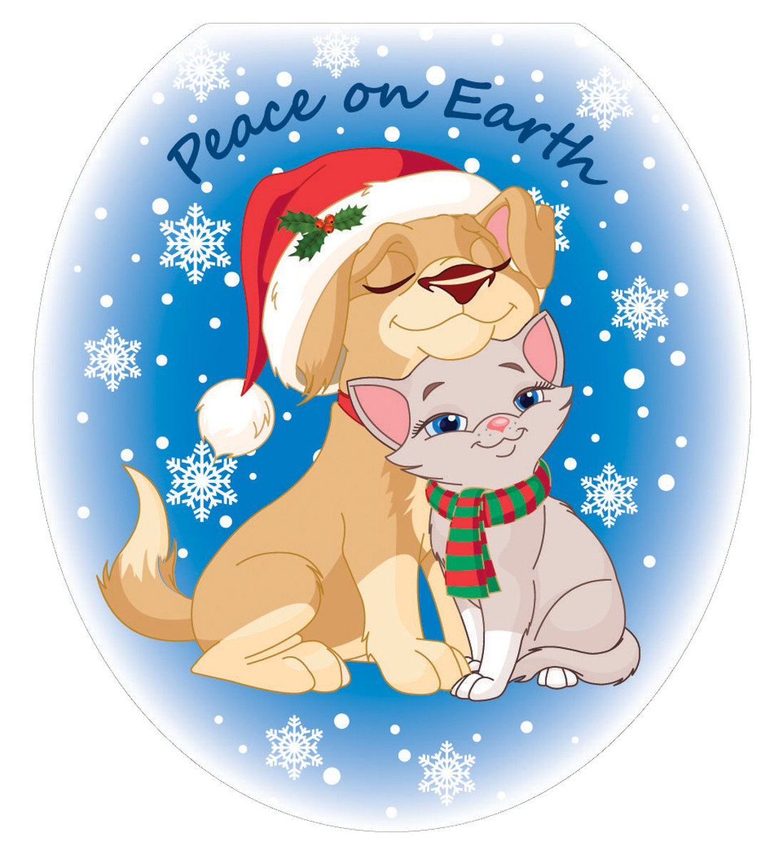 Toilet Tattoos Holiday Peace on Earth Toilet Seat Decal – Toilet ...