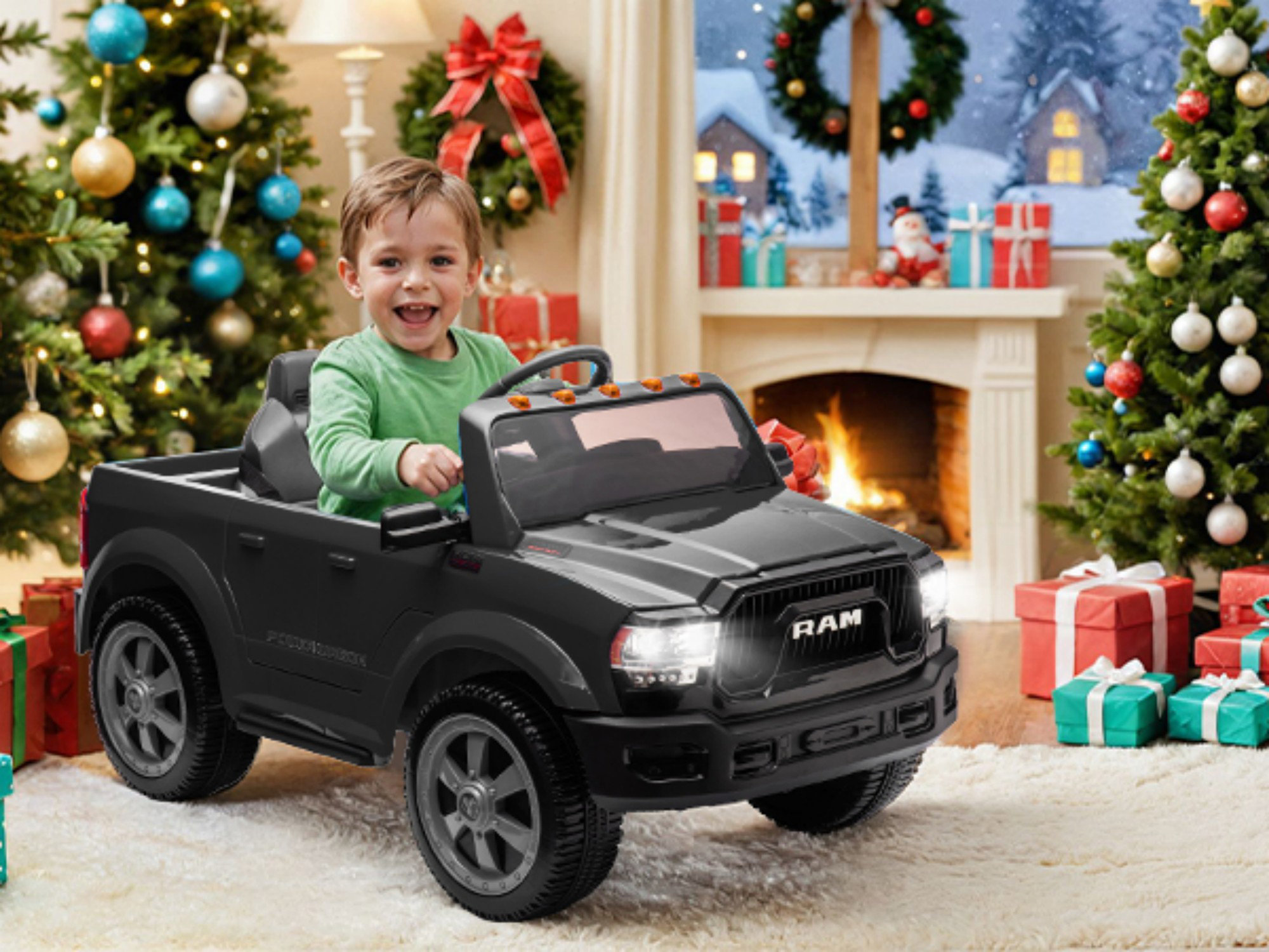 iYofe 12V 7Ah Licensed Dodge RAM Ride On Toys Car,Kids Electric Vehicle ...