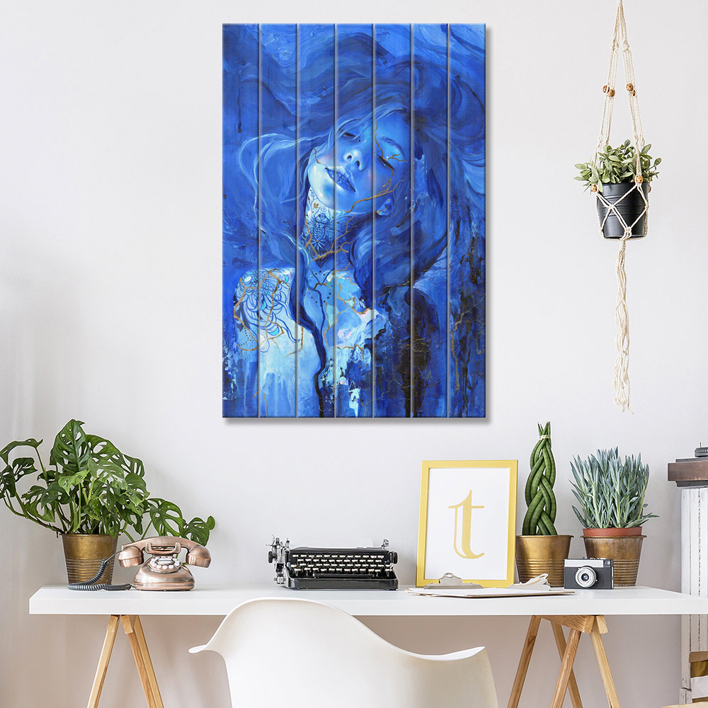 Red Barrel Studio® Kintsugi On Wood by Eva Gamayun Painting | Wayfair