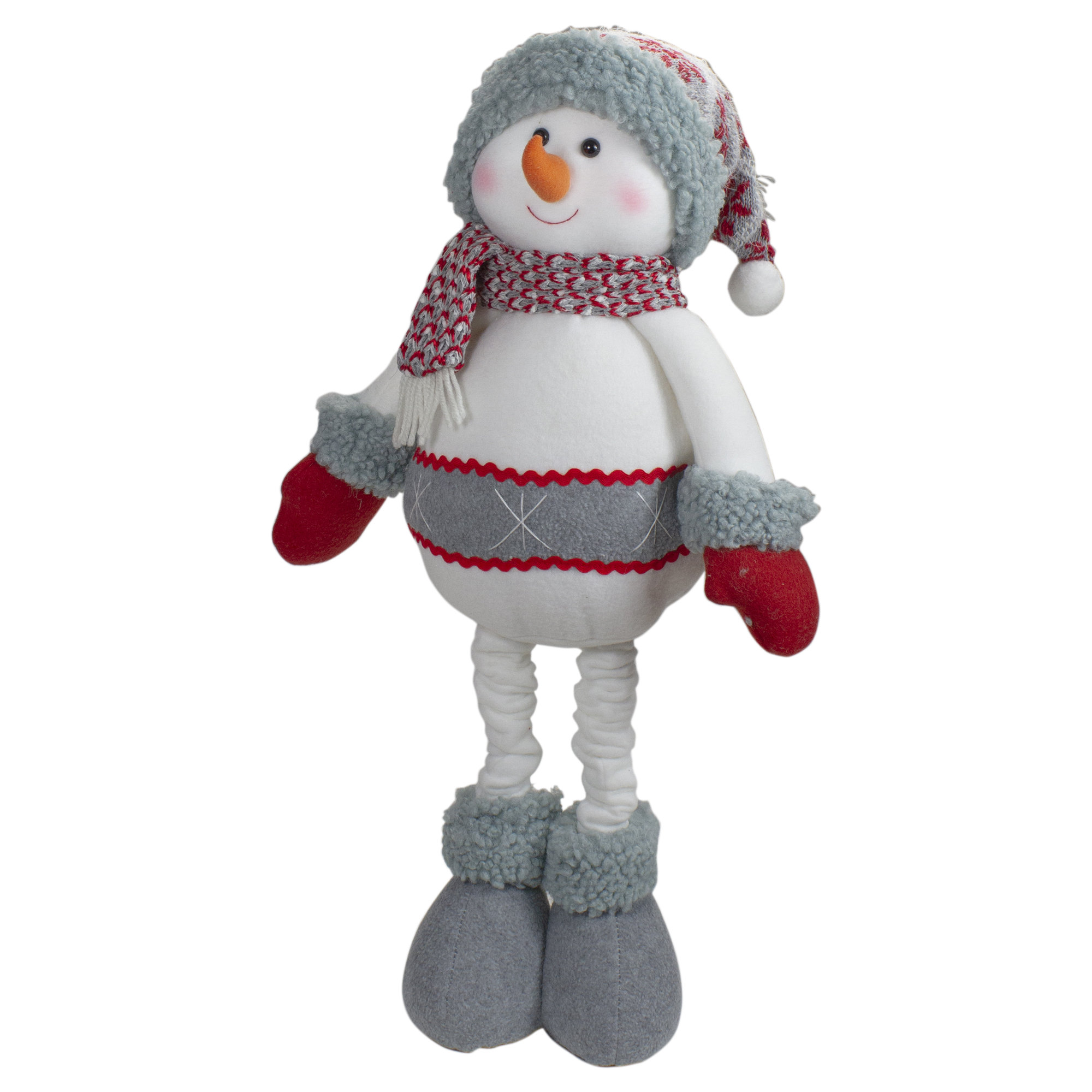 Northlight Seasonal 22" Red And Gray Plush Nordic Snowman Christmas ...