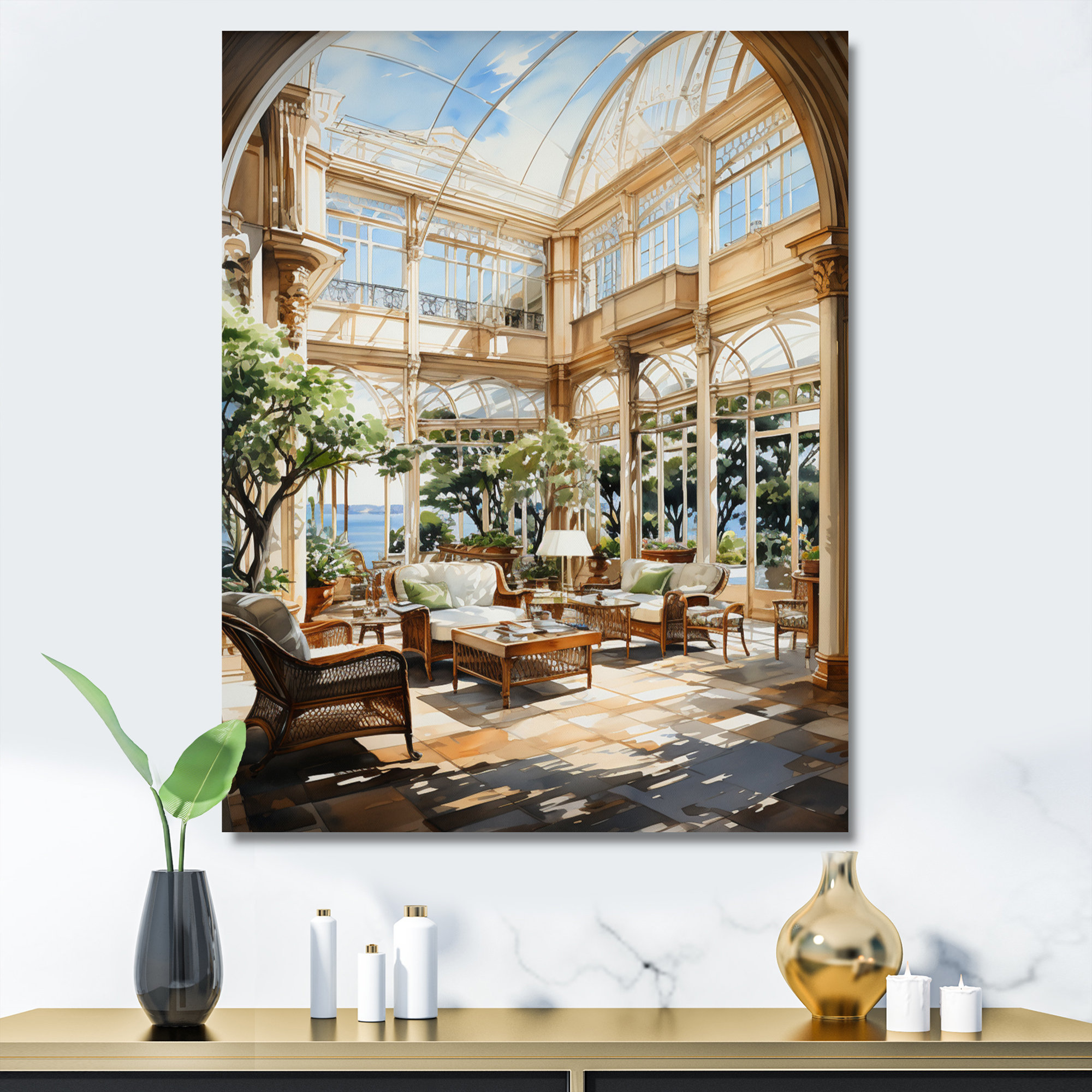 Ebern Designs Country Clubs Elegant Retreat IV- Floater Frame Print on ...