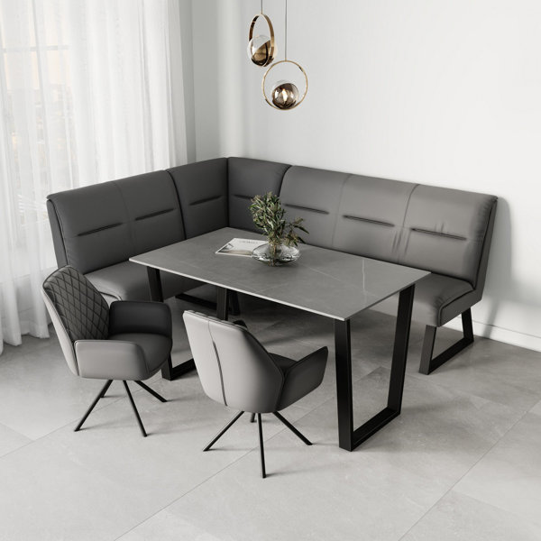 Ebern Designs Cernota Corner Bench DiningSet + 2 Dining Chair | Wayfair ...