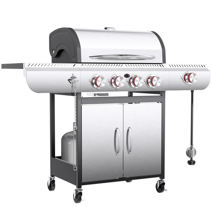 Antarctic Star 4-BurnerLiquid Propan Gas Bbq Grill With Side Burner And ...