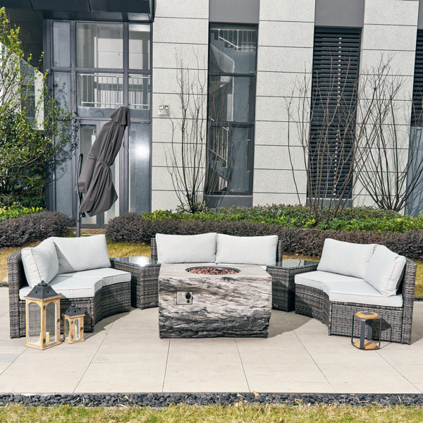 DirectWicker 9 Piece Complete Patio Set with Cushions | Wayfair