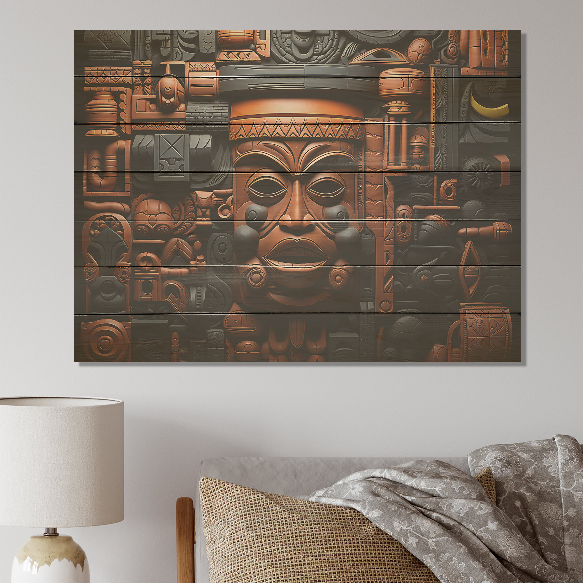 Bungalow Rose Brown And Black African Kuba Patterns Mask - African Mask ...