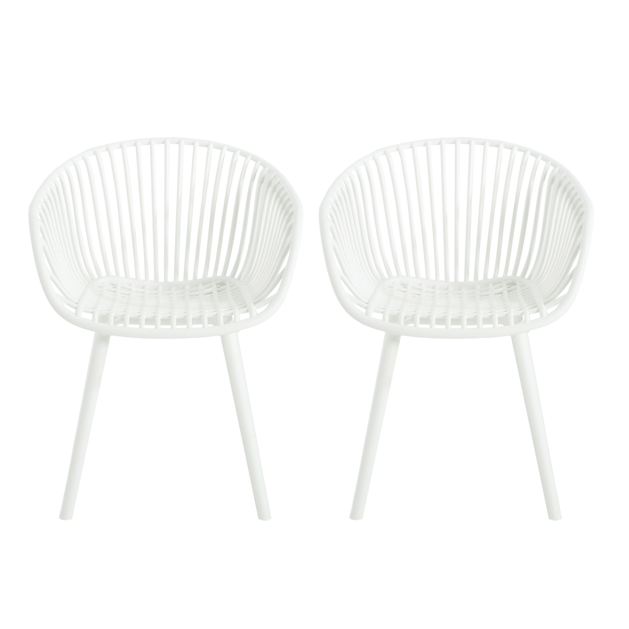 Wrought Studio™ Durable Plastic Modern Dining Chairs, Set Of 2 For ...