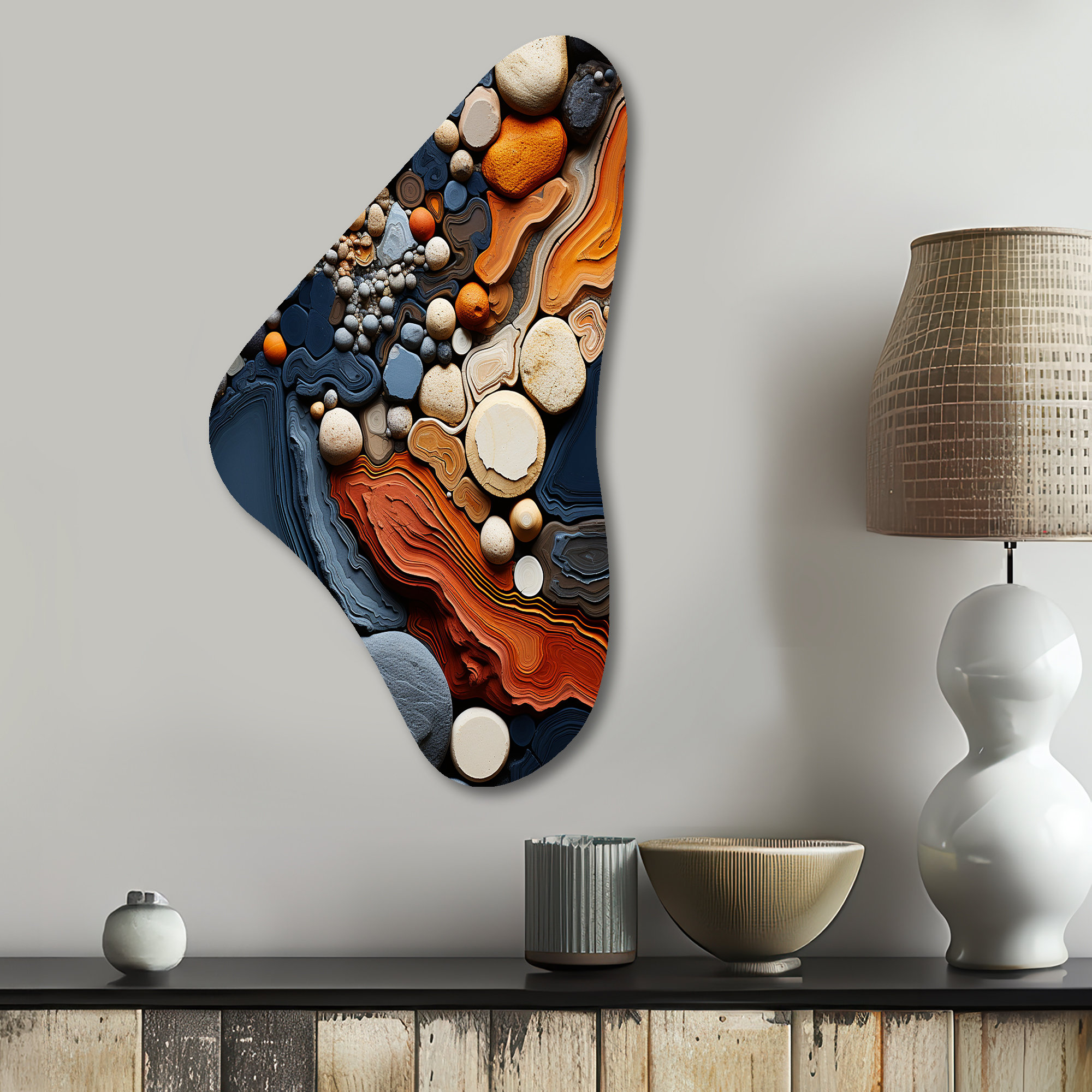 Design Art Desert Tapestry Collage III - Desert Boomerang Shape ...