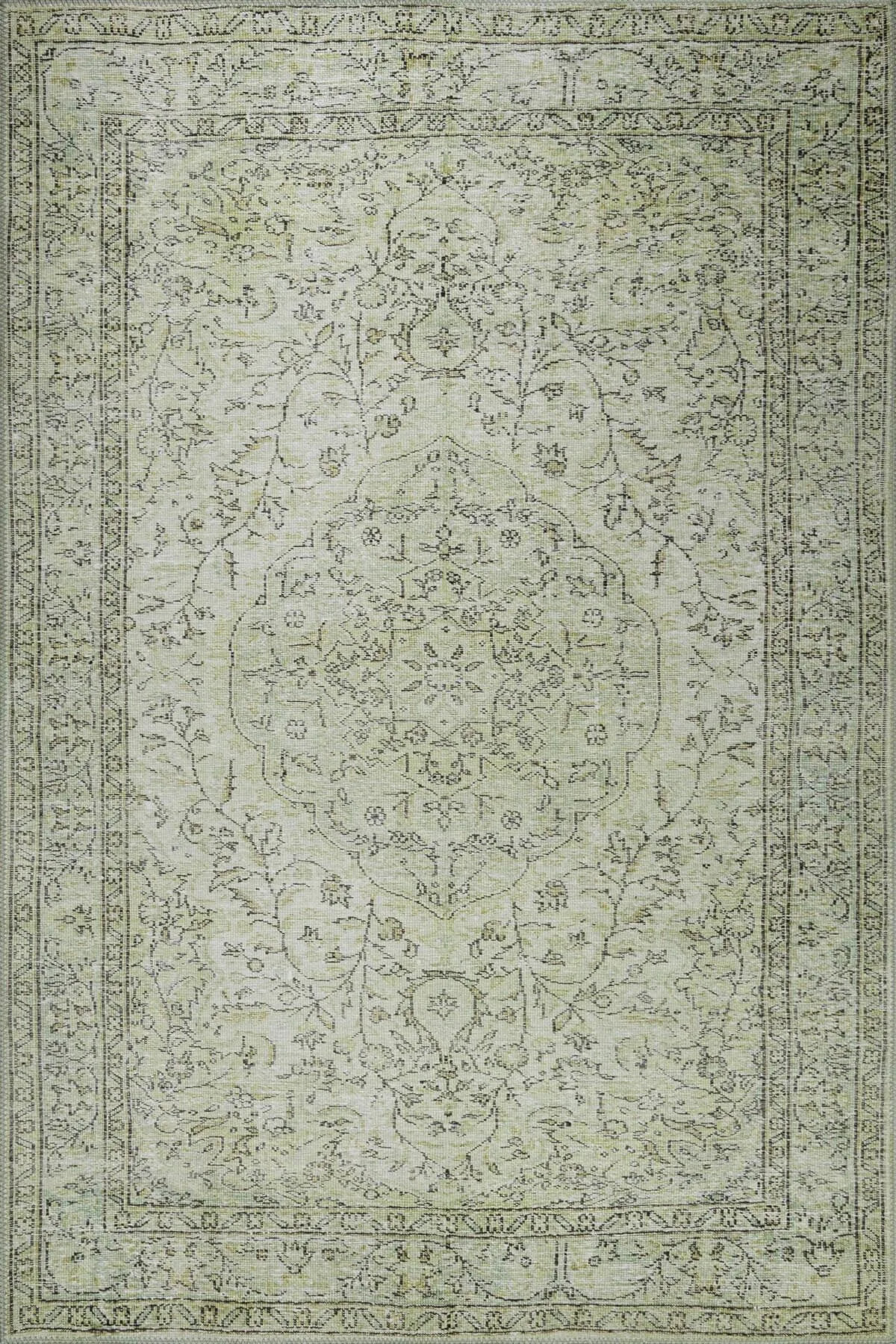 Bloomsbury Market Folk Distressed Patterned Woven Base Decorative Green ...