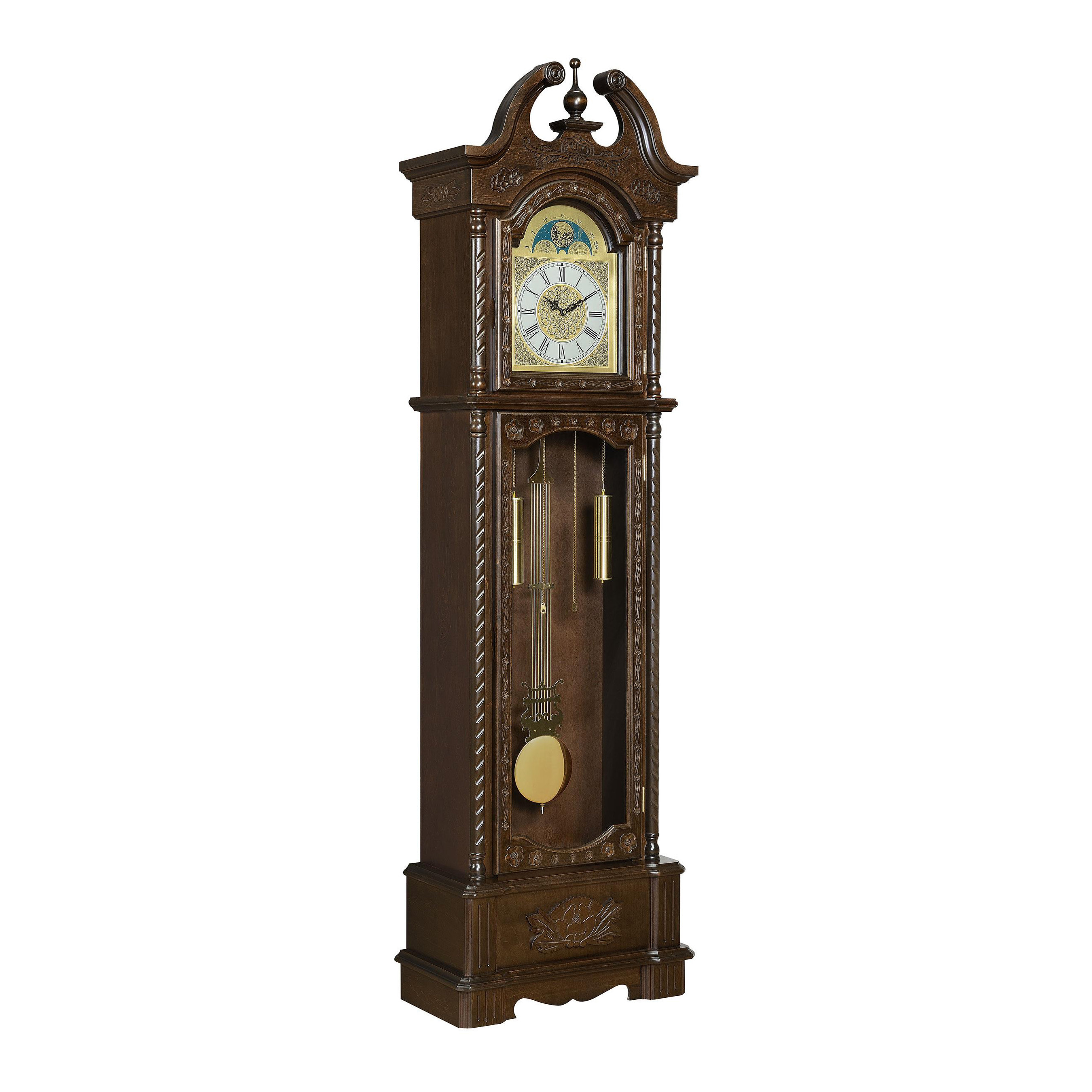 Astoria Grand Grandfather Clock with Adjustable Chime Golden Brown ...
