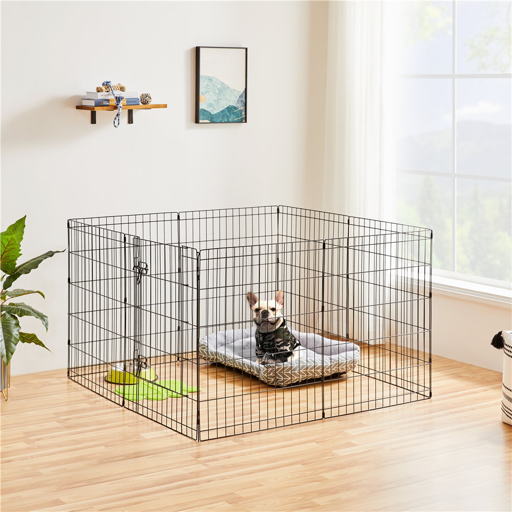 Yaheetech 24″ W × 30″ H Foldable Metal Dog Exercise Pen | Wayfair