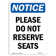 SignMission Please Do Not Reserve Seats Sign | Wayfair