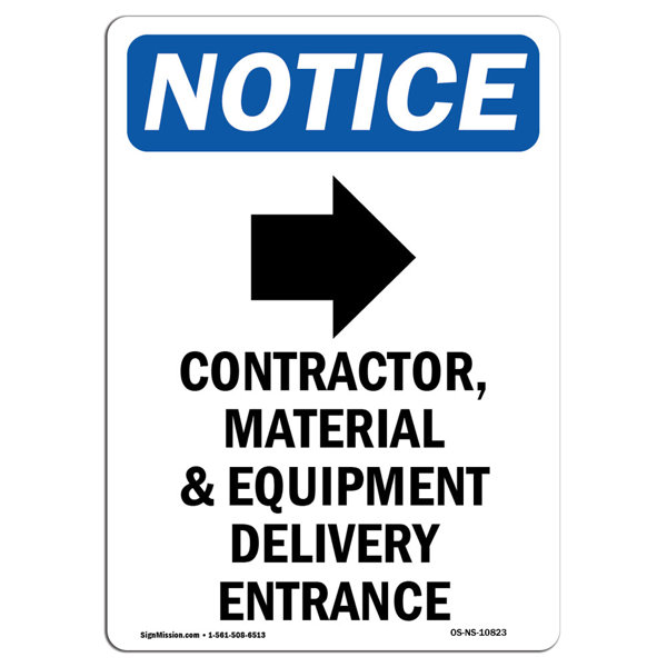 SignMission OSHA Notice - Contractor Material Sign With Symbol | Wayfair