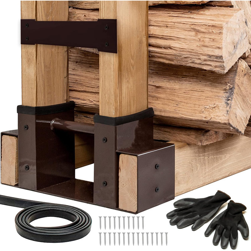 17 Stories Outdoor Firewood Log Storage Rack 2X4 Bracket Kit | Wayfair