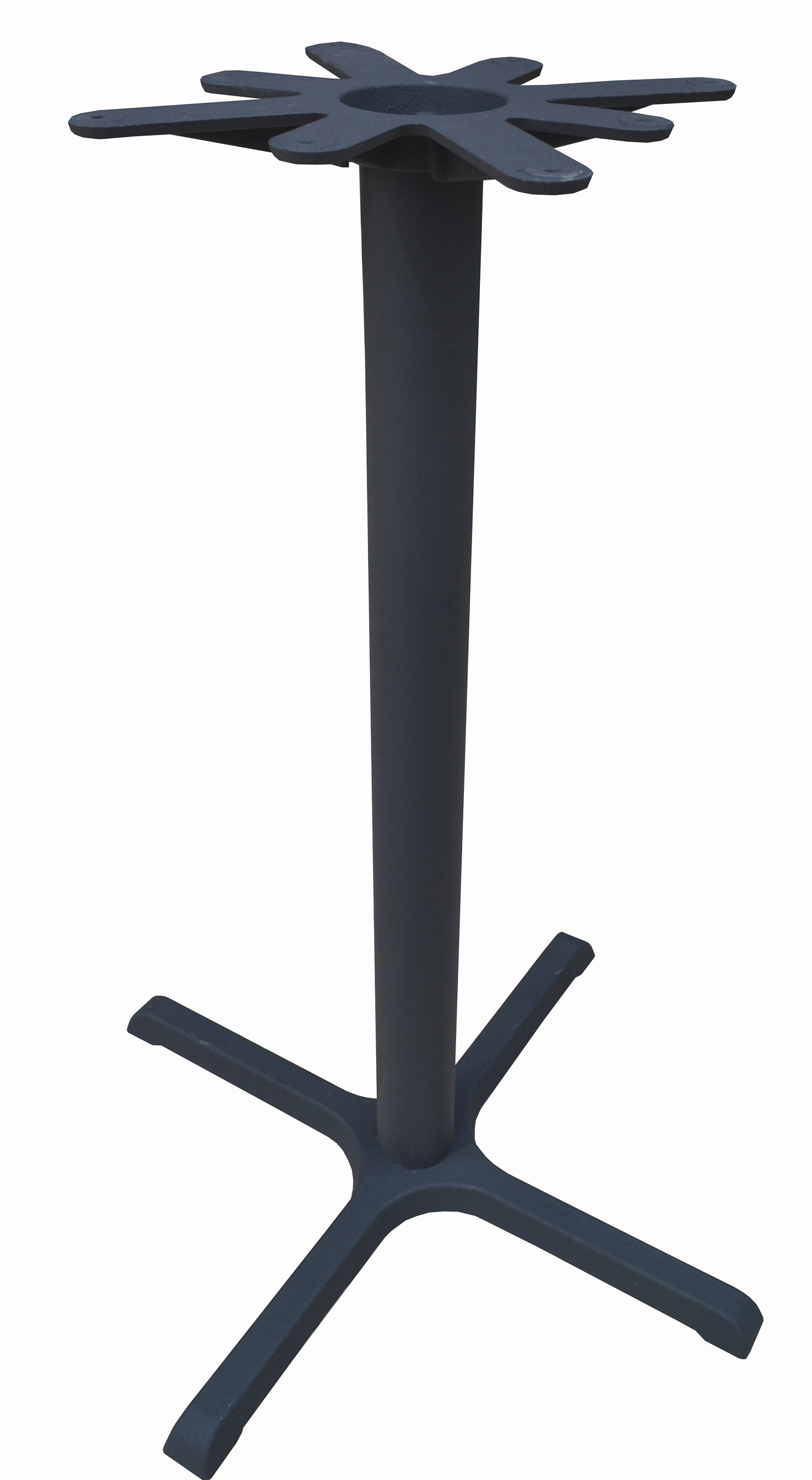 JI Bases 30" x 30" Cross Cast Iron Bar Height Pedestal Table Base with ...