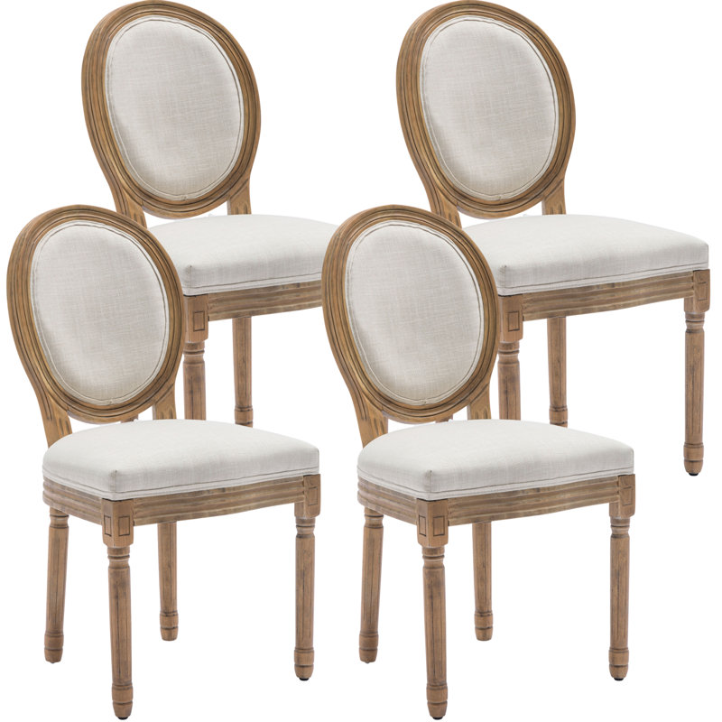 Ophelia & Co. Caille Linen King Louis Back Dining Chairs in Beige | Wayfair