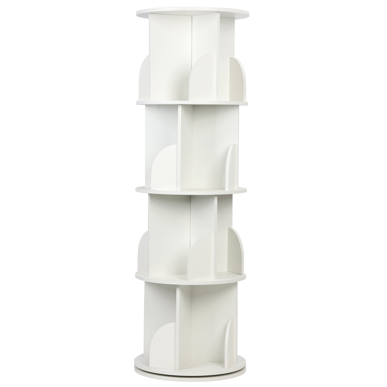 East Urban Home Spinning Bookshelf, 360 Rotation Display 4 Tier Floor ...