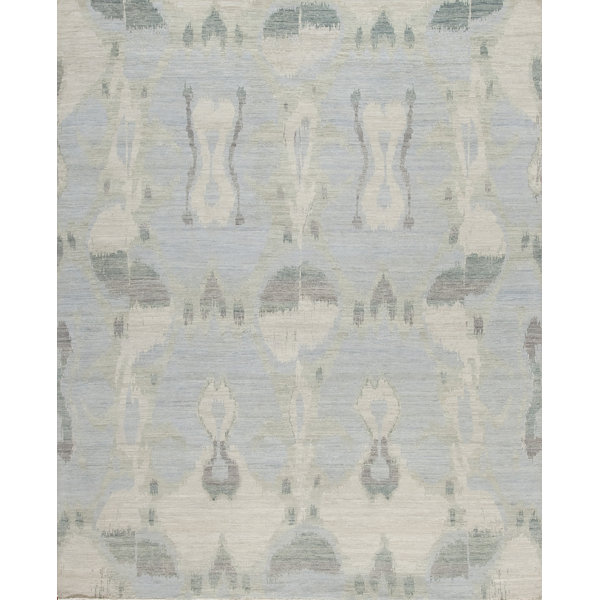 Samad Rugs Jazz Hand Knotted Wool Area Rug in Baby Blue | Perigold