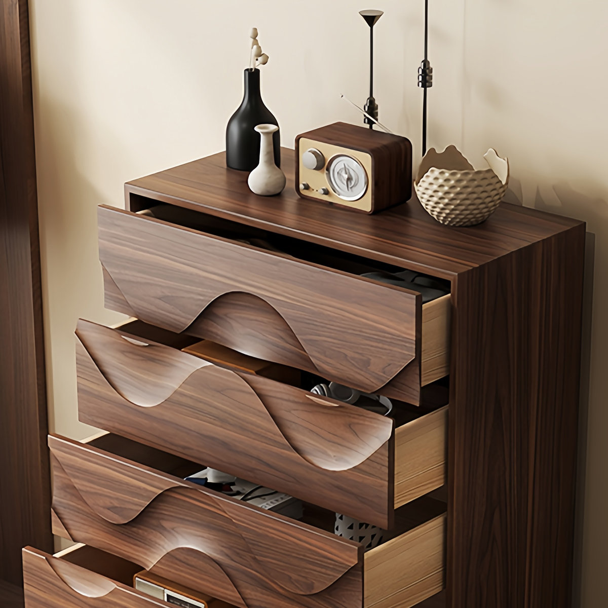 Licalilo Solid Wood Drawers Bedroom Storage Cabinet | Wayfair