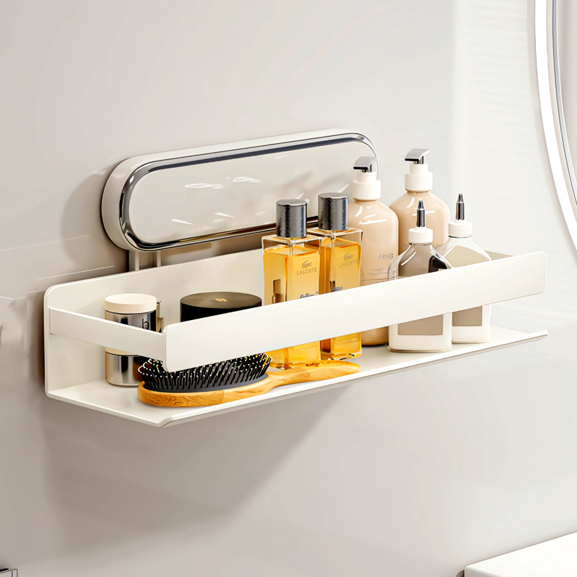 Rebrilliant Space Aluminum Suction Cup Storage Rack, Non Perforated ...