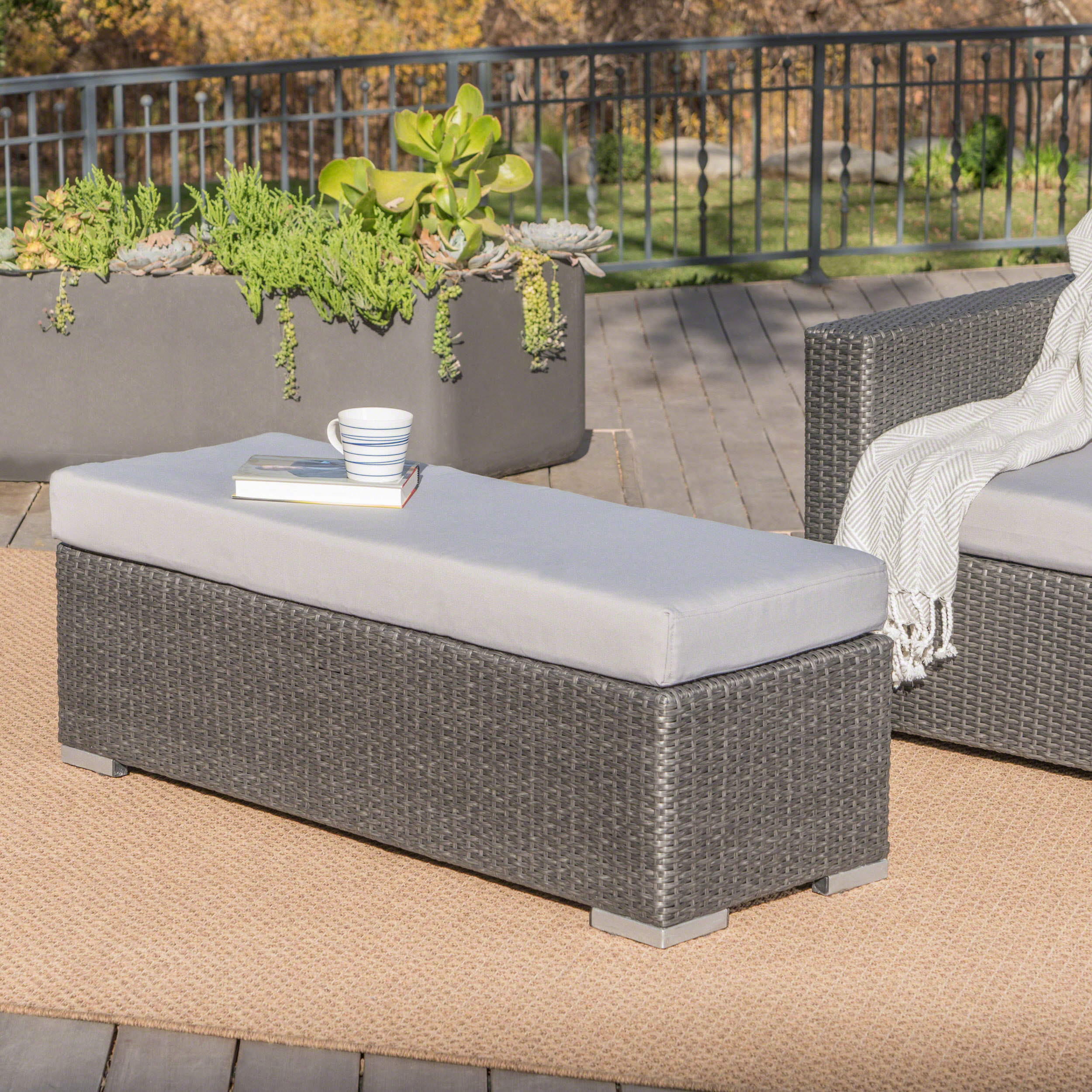 Latitude Run® Minkashi Resin Outdoor Bench & Reviews | Wayfair