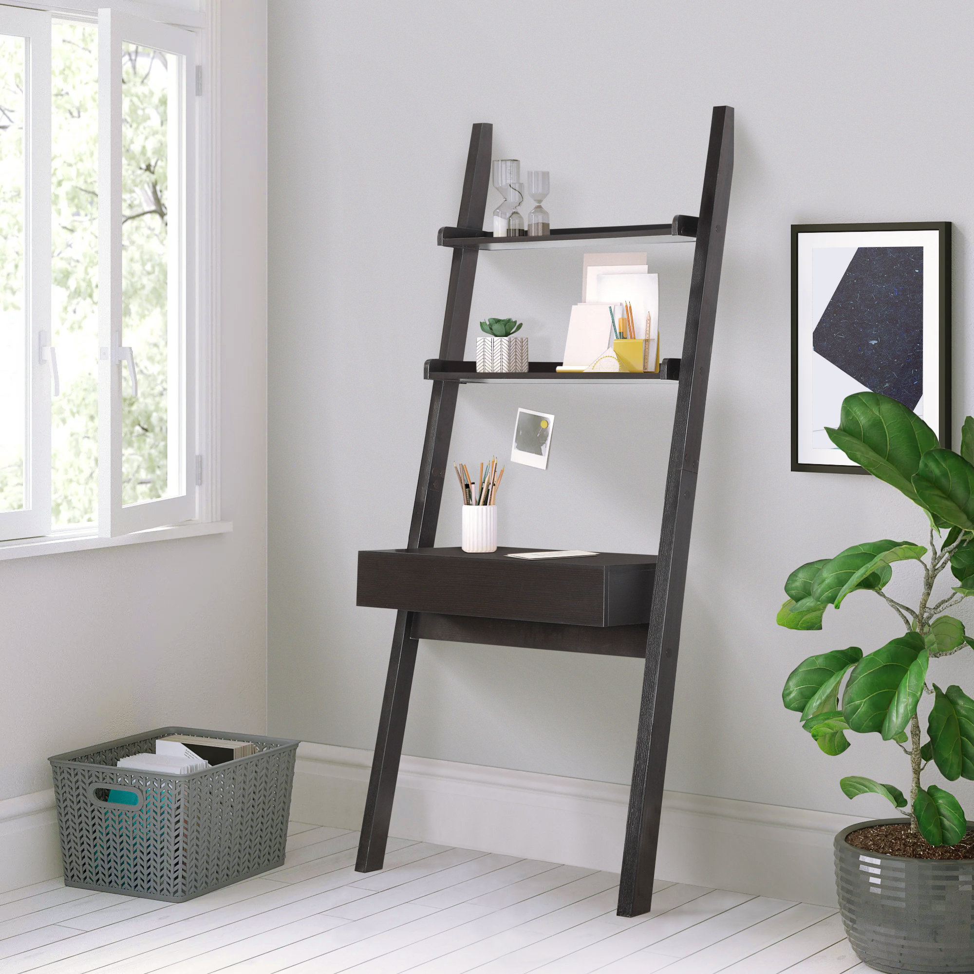 Latitude Run® Billy-John Leaning Ladder Desk | Wayfair