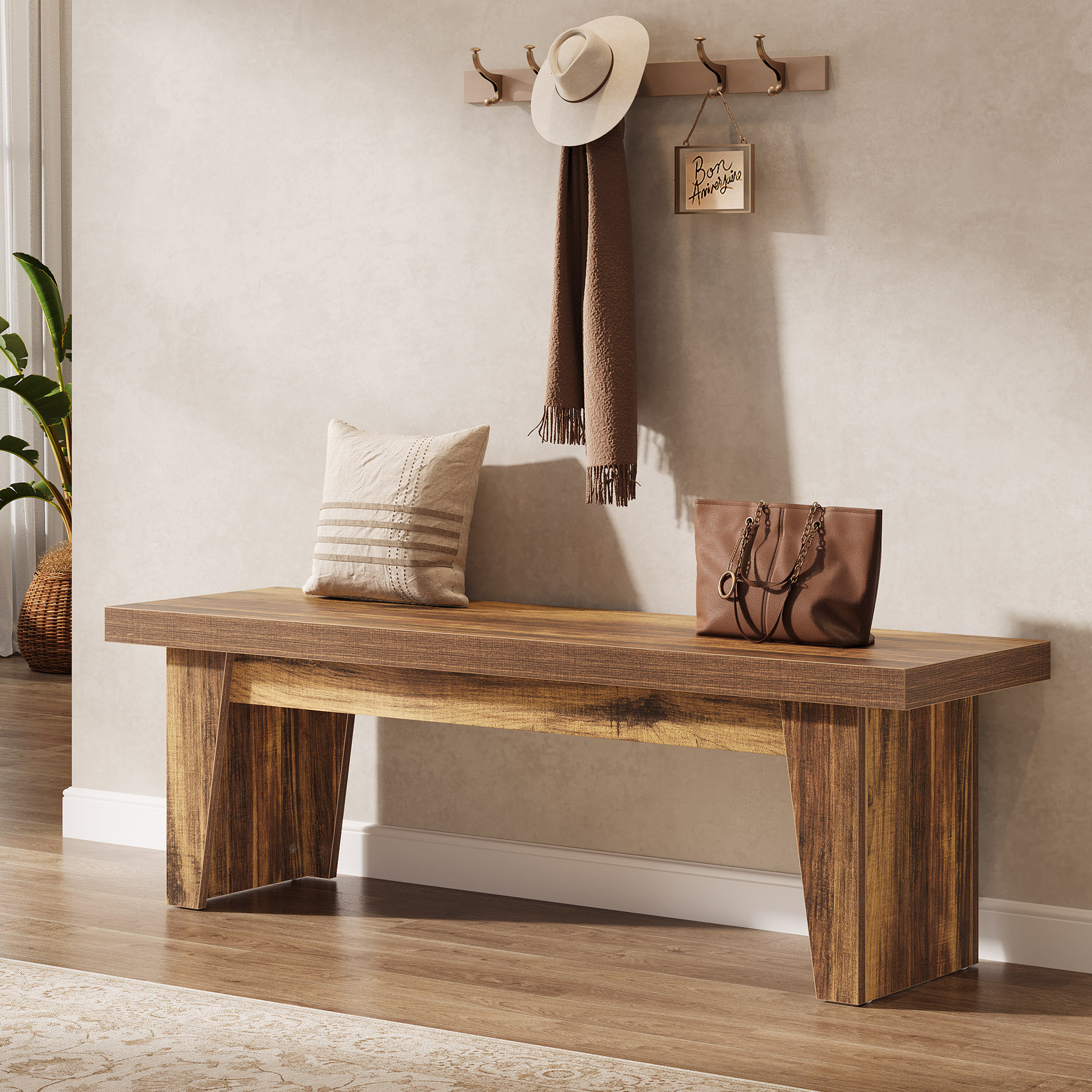 Millwood Pines 55.11'' Farmhouse Long Entryway Bench - Wayfair Canada