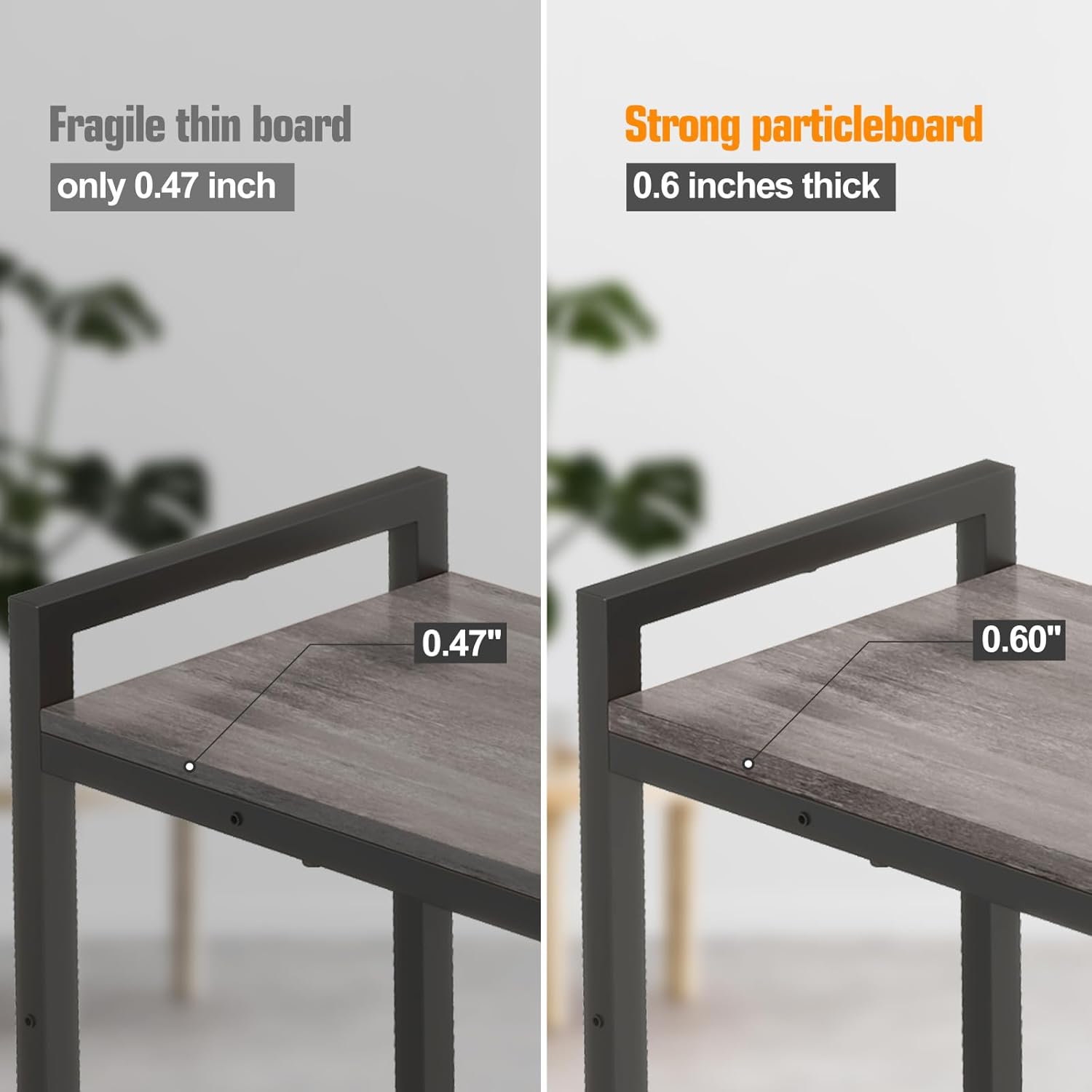 17 Stories Narrow Console Table, Small Entryway Table, Sofa Table With 2 Support Bar, Industrial ...