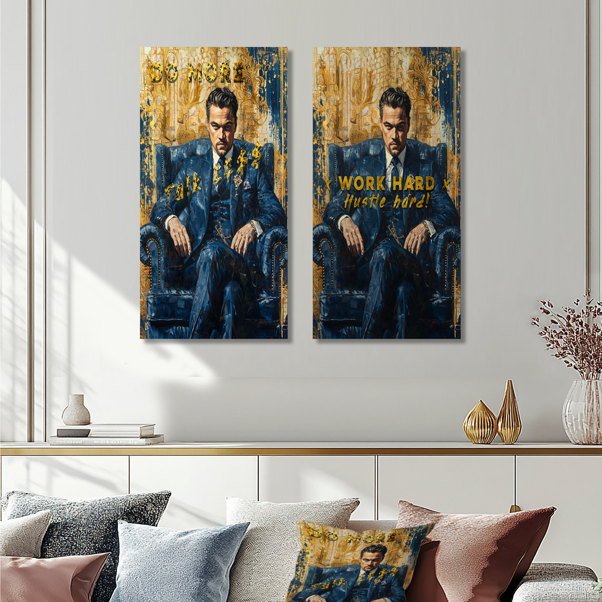 Lark Manor Blue Wolf Wall Street Work Hard Motiviation I - Wolf Of Wall ...