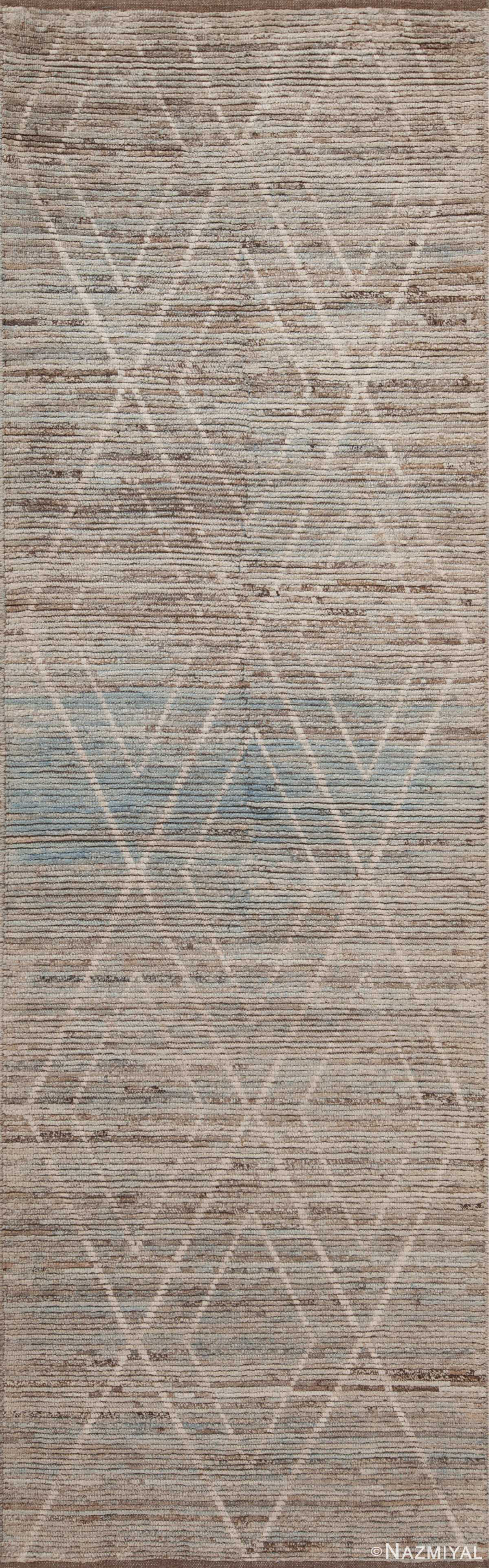 Nazmiyal Collection Neutral Gray Blue Abrash Moroccan Beni Ourain ...