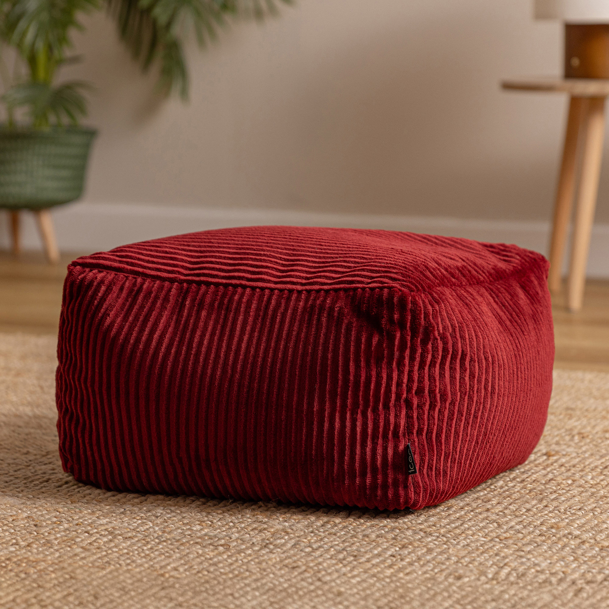 17 Stories Icon Amara Square Corduroy Bean Bag Pouffe | Wayfair.co.uk