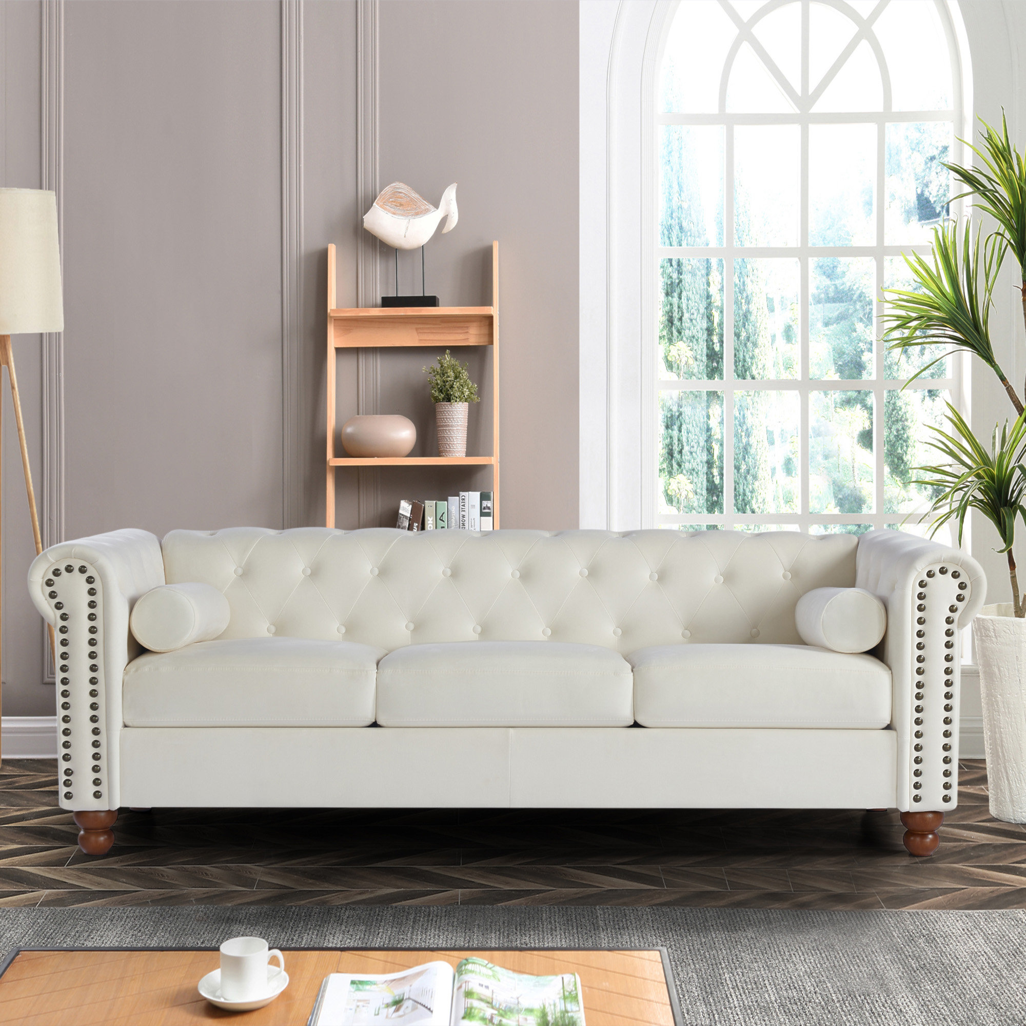 Alcott Hill® Classic Traditional Living Room Upholstered Sofa With High ...